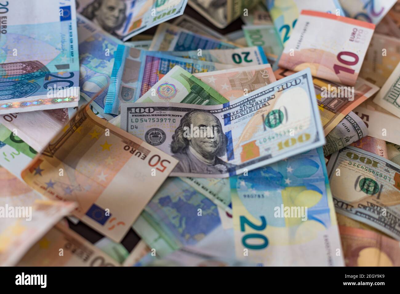 dollar and euro banknotes background Stock Photo - Alamy