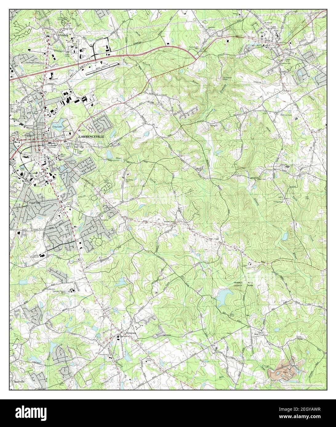 Map of lawrenceville hi-res stock photography and images - Alamy