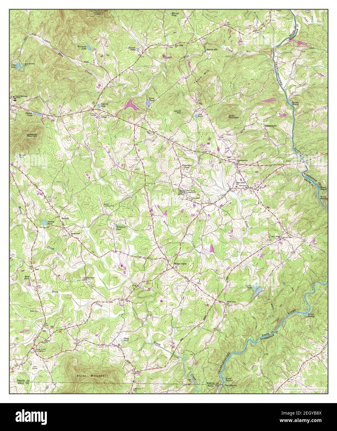 Leaf, Georgia, map 1964, 1:24000, United States of America by Timeless ...