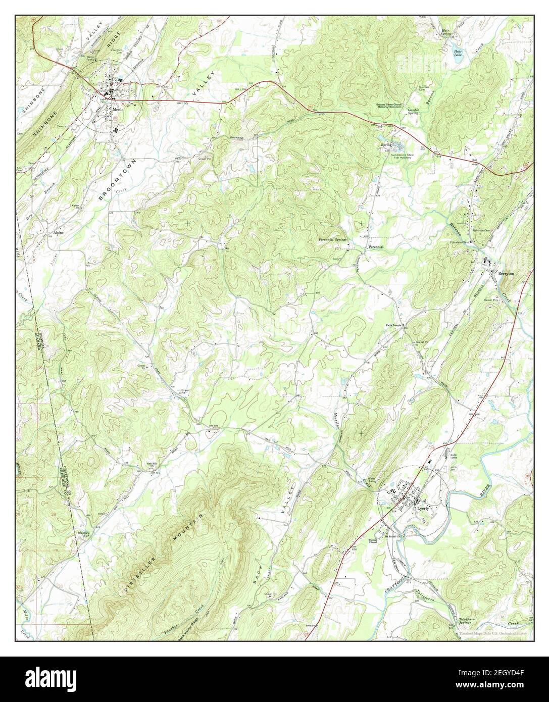 Lyerly, Georgia, map 1966, 1:24000, United States of America by ...