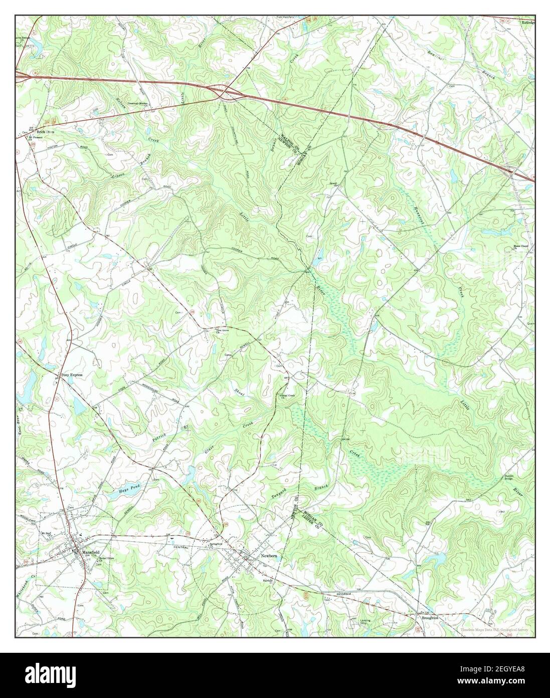 Mansfield, Georgia, map 1972, 1:24000, United States of America by ...