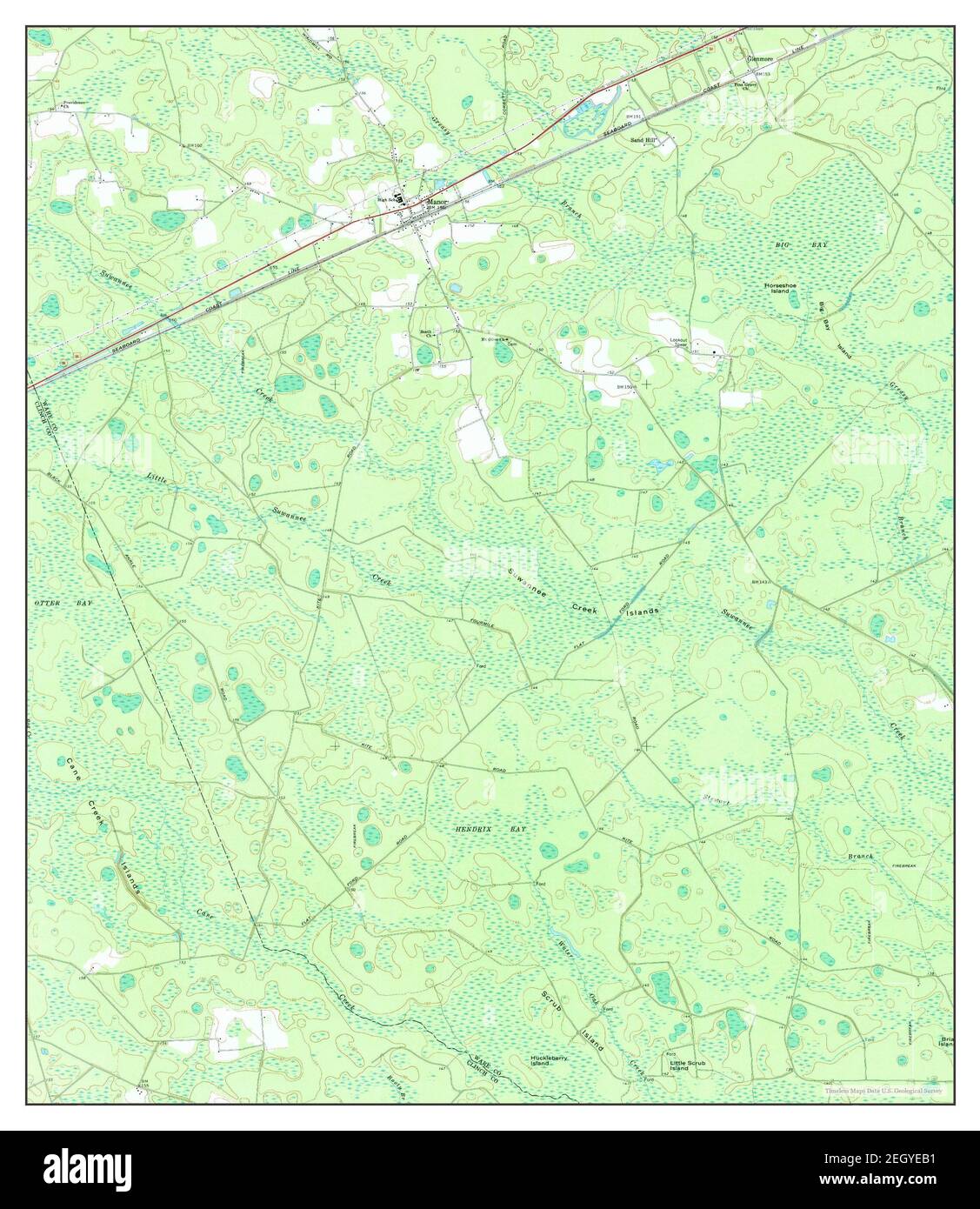 Manor, Georgia, map 1968, 1:24000, United States of America by Timeless ...