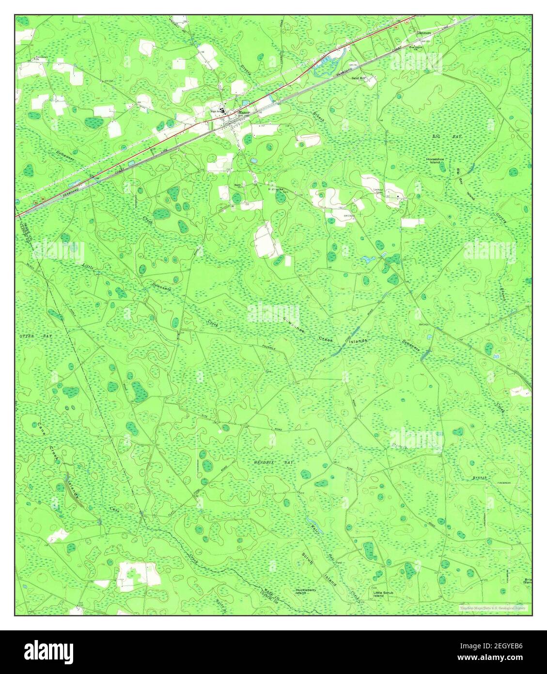 Manor, Georgia, map 1968, 1:24000, United States of America by Timeless ...