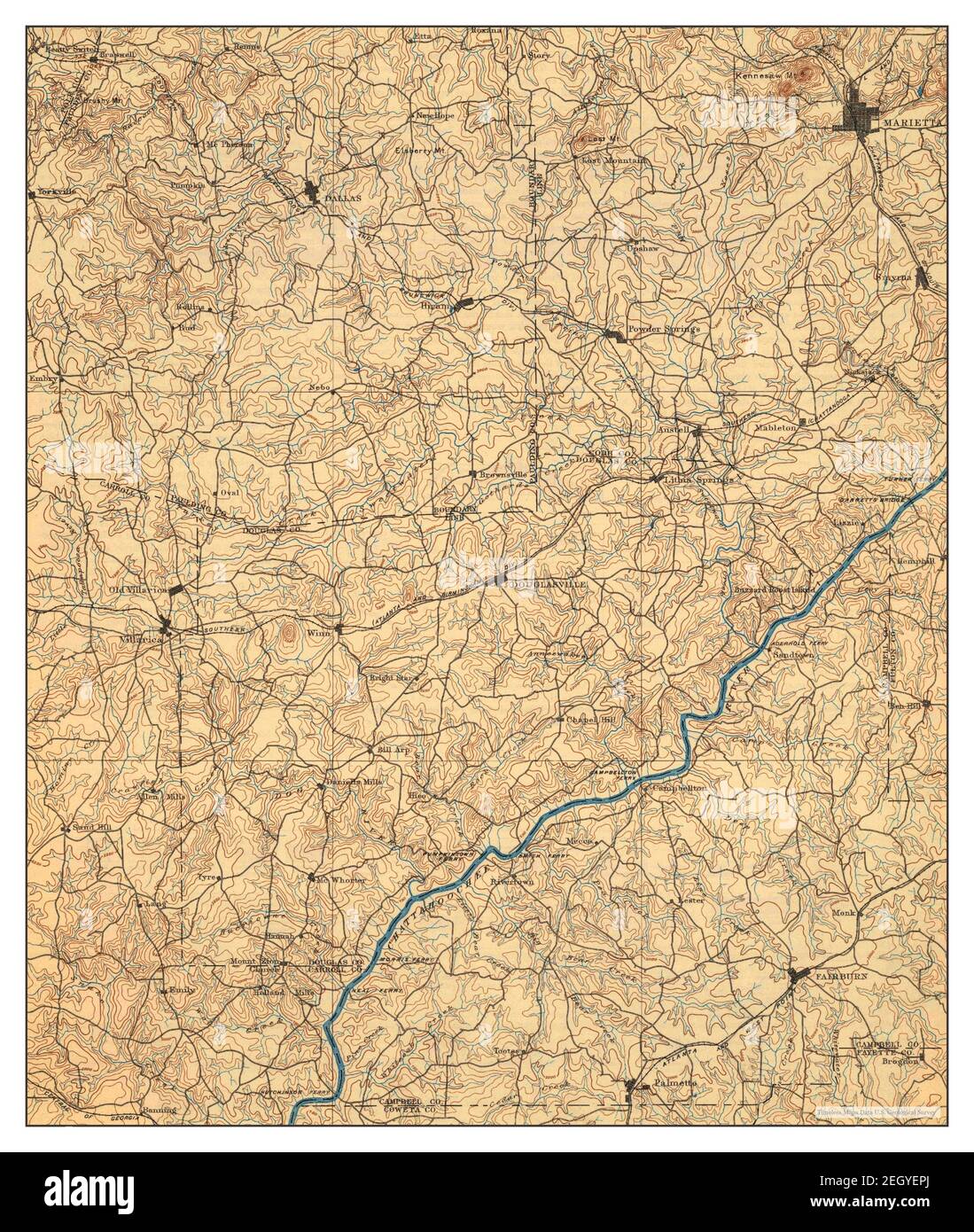 Marietta, Georgia, map 1901, 1:125000, United States of America by ...