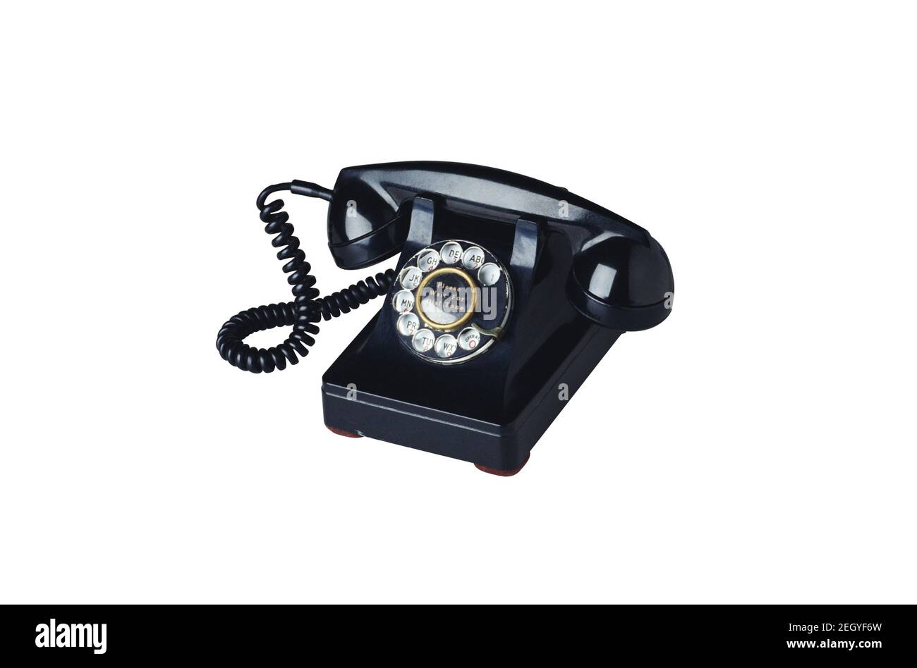 Old phone with rotary dial isolated on a white background Stock Photo ...