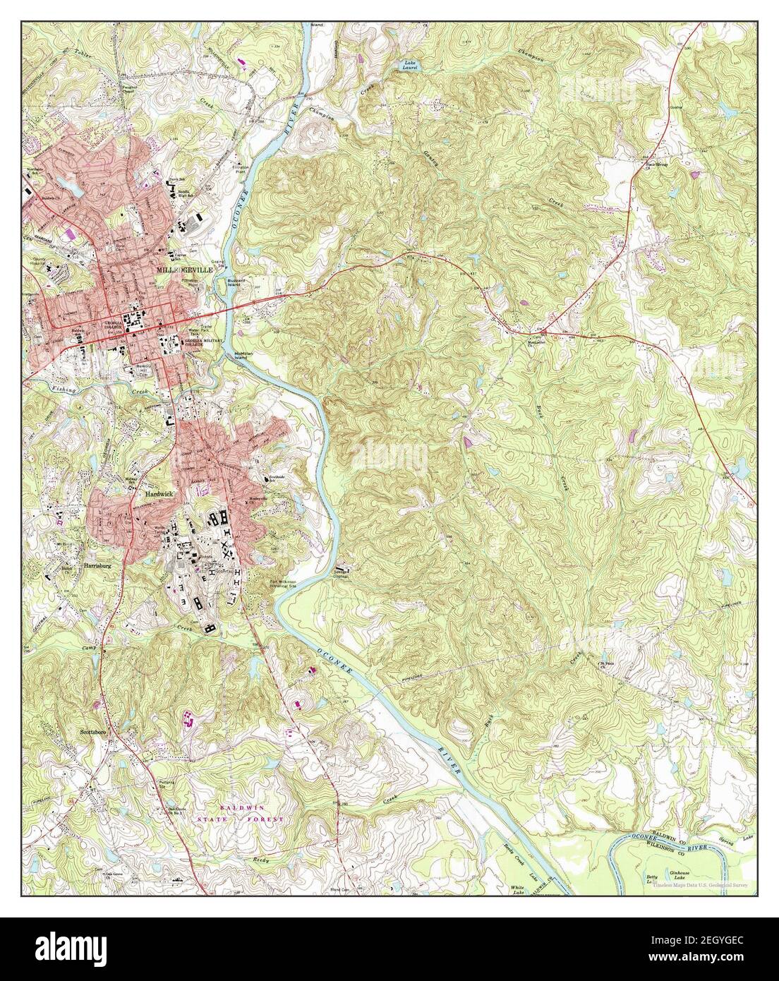 Milledgeville, Georgia, map 1972, 1:24000, United States of America by ...