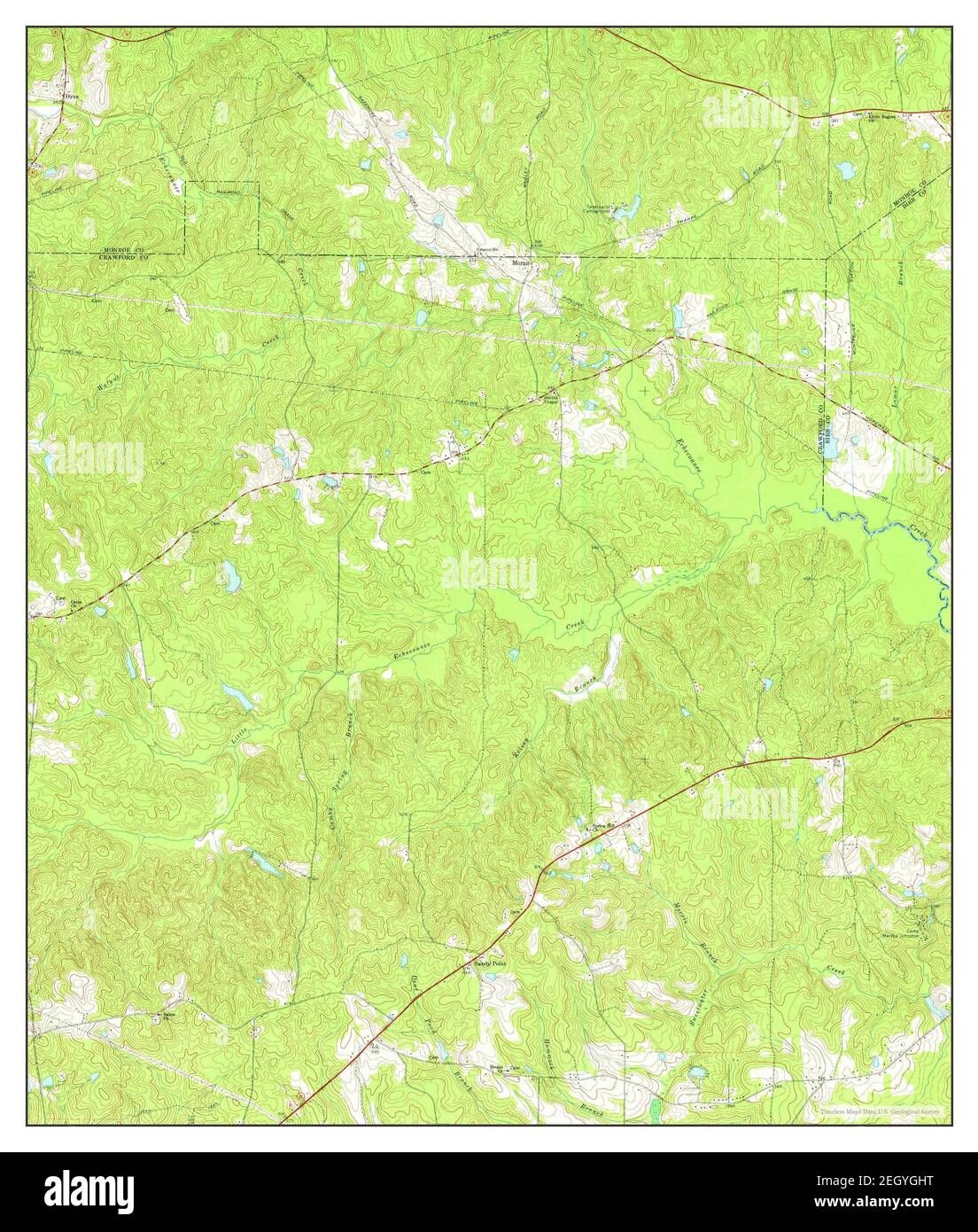 Moran, Georgia, map 1974, 1:24000, United States of America by Timeless ...