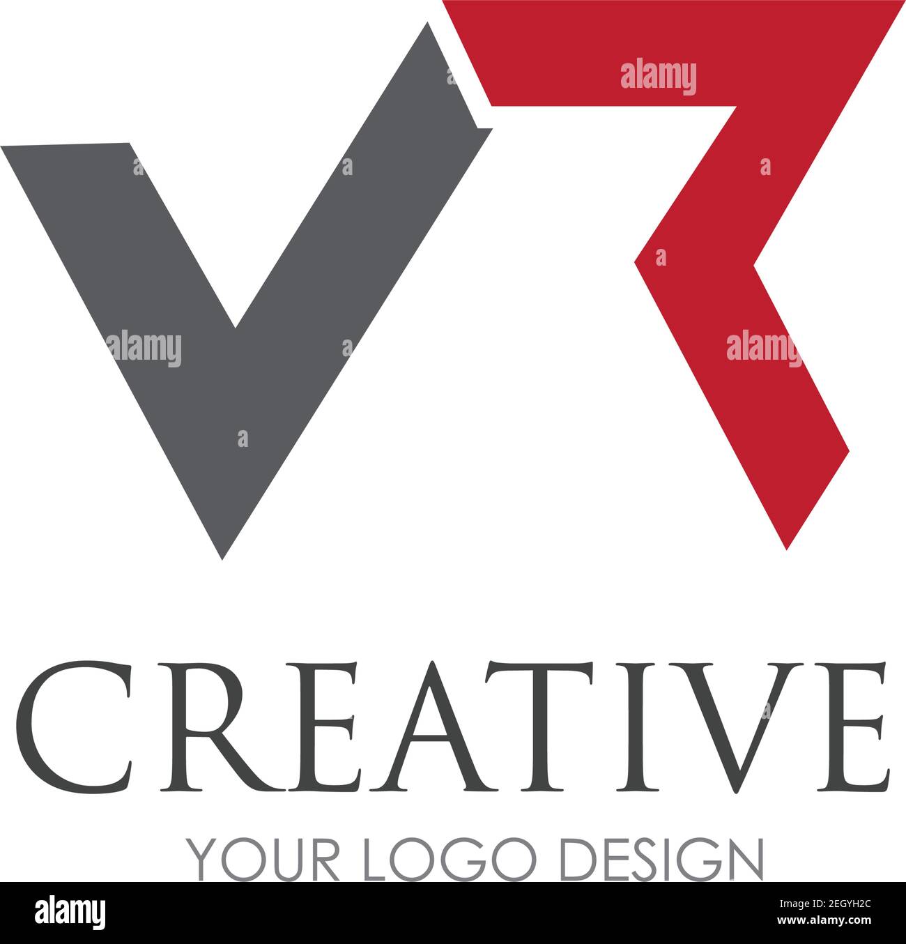 VR Letter Logo Design with Creative Modern Trendy Stock Vector Image ...