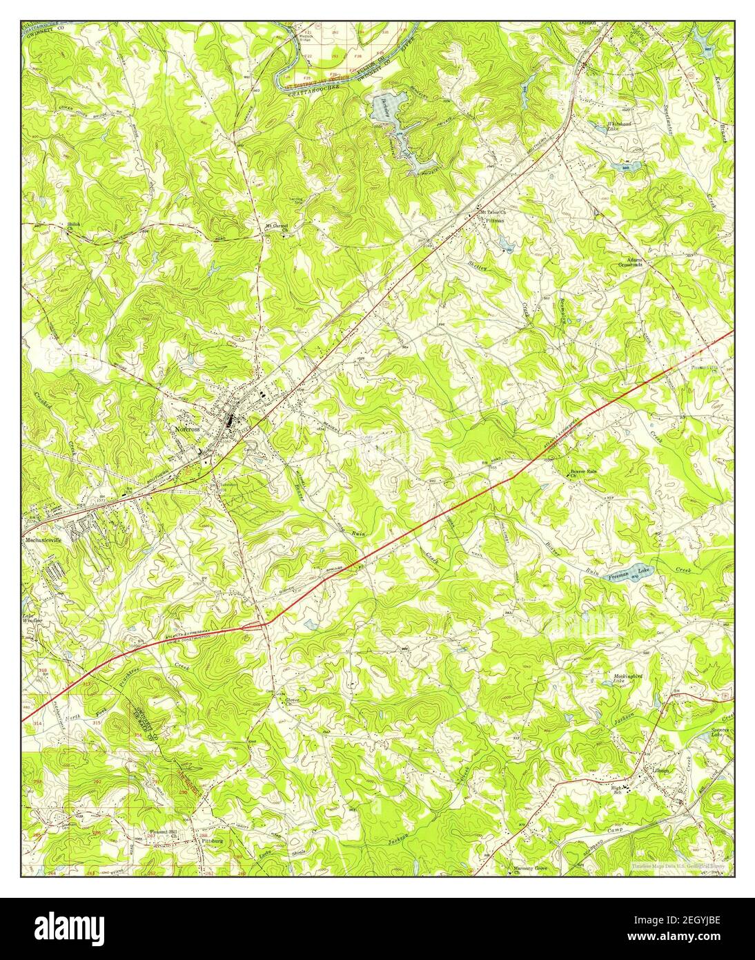 Norcross, Georgia, map 1956, 1:24000, United States of America by ...