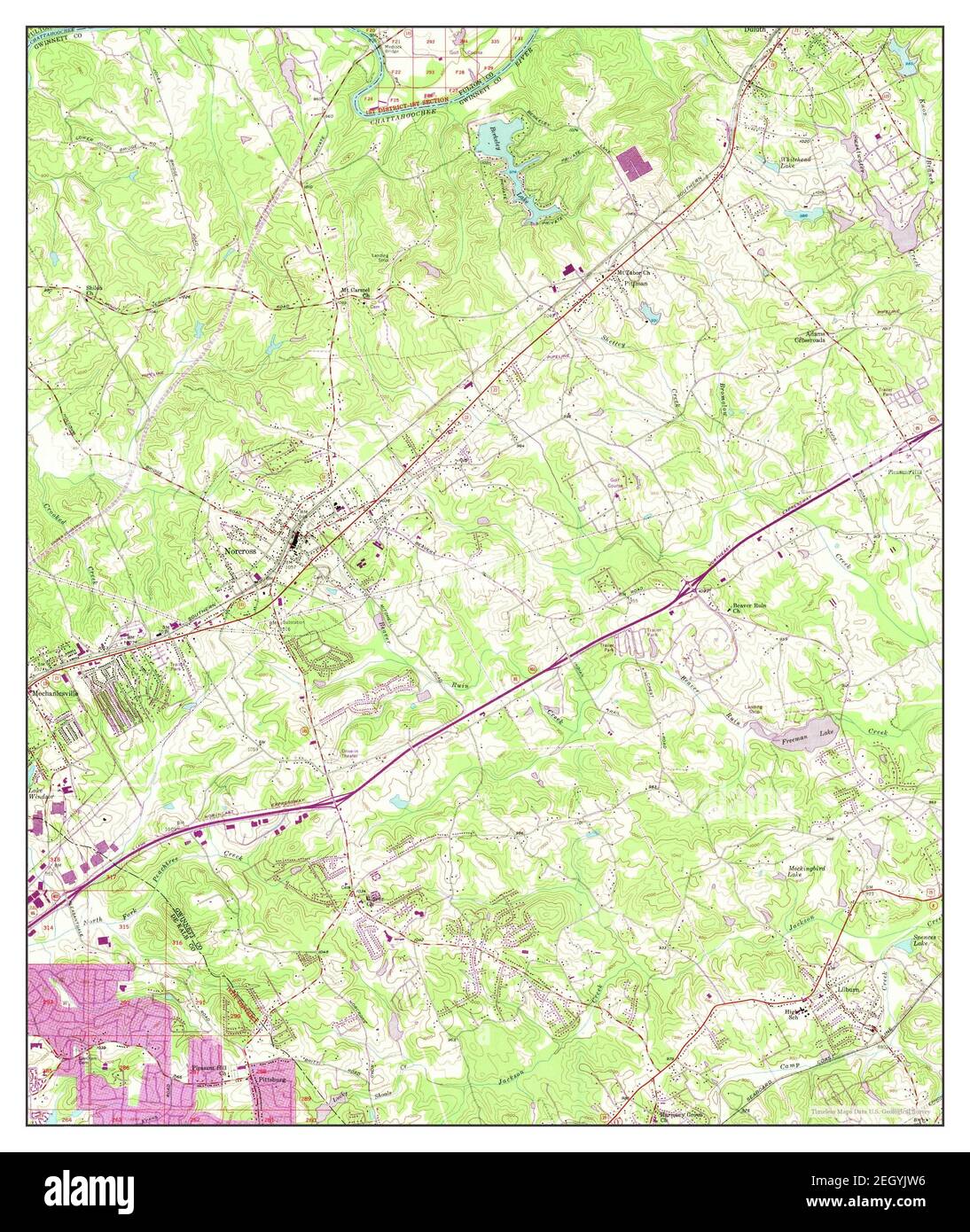 Norcross, Georgia, map 1956, 1:24000, United States of America by ...
