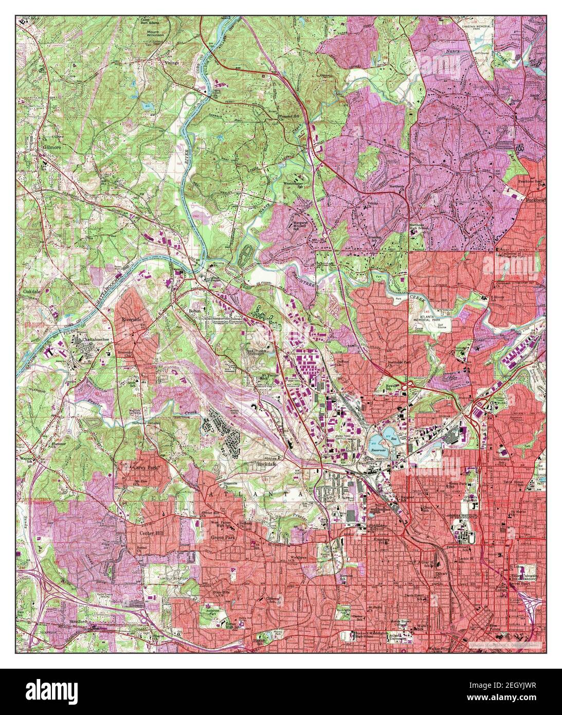Vintage map of atlanta Cut Out Stock Images & Pictures - Alamy