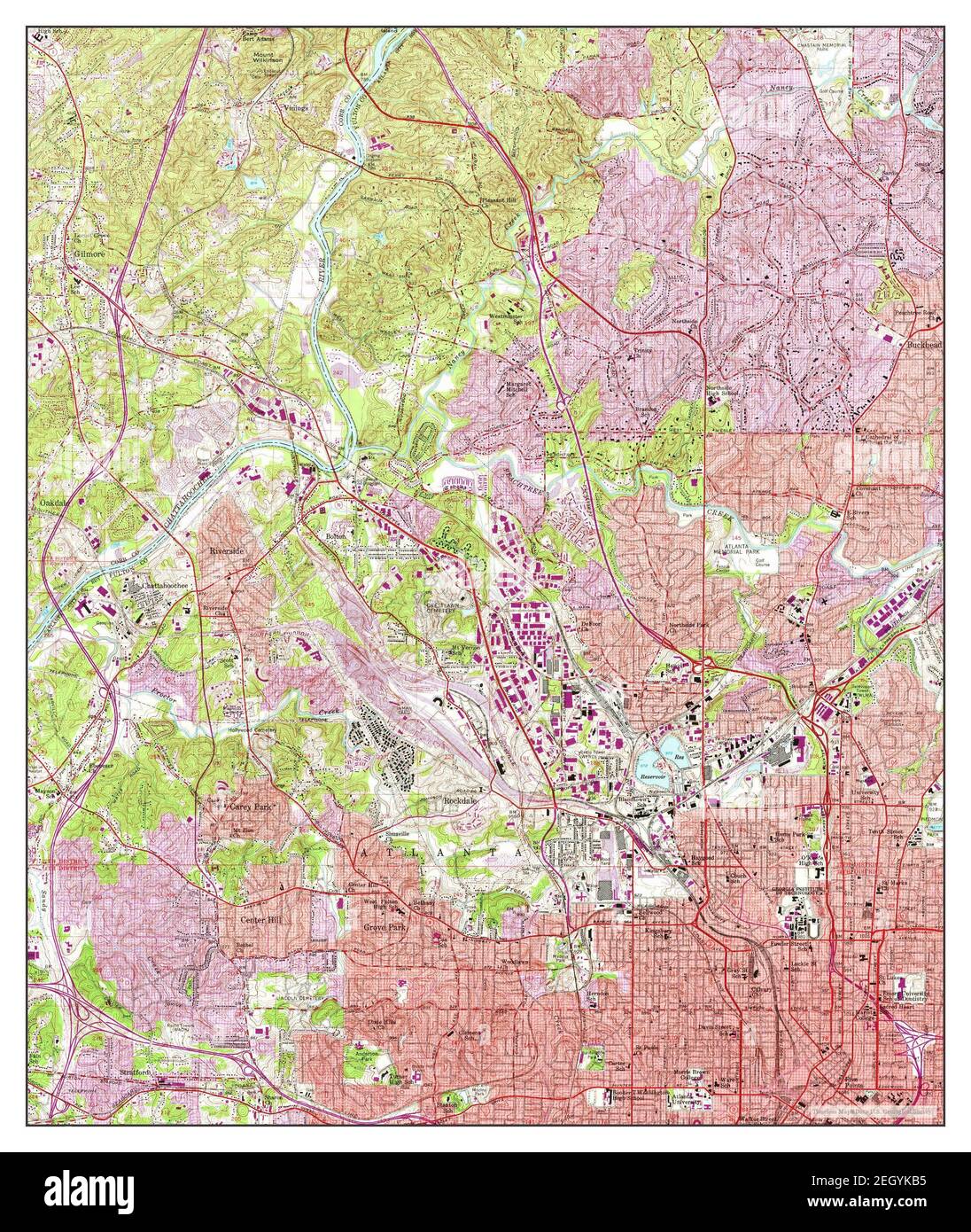 Vintage map of atlanta Cut Out Stock Images & Pictures - Alamy