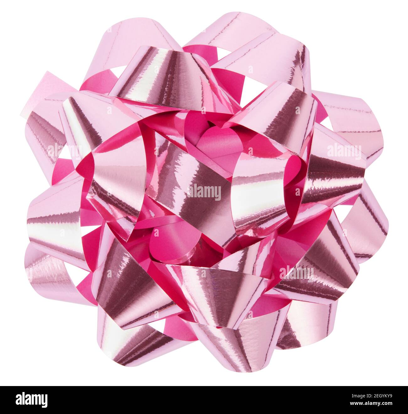 Pink, shiny gift bow isolated on white background, clipping path Stock ...
