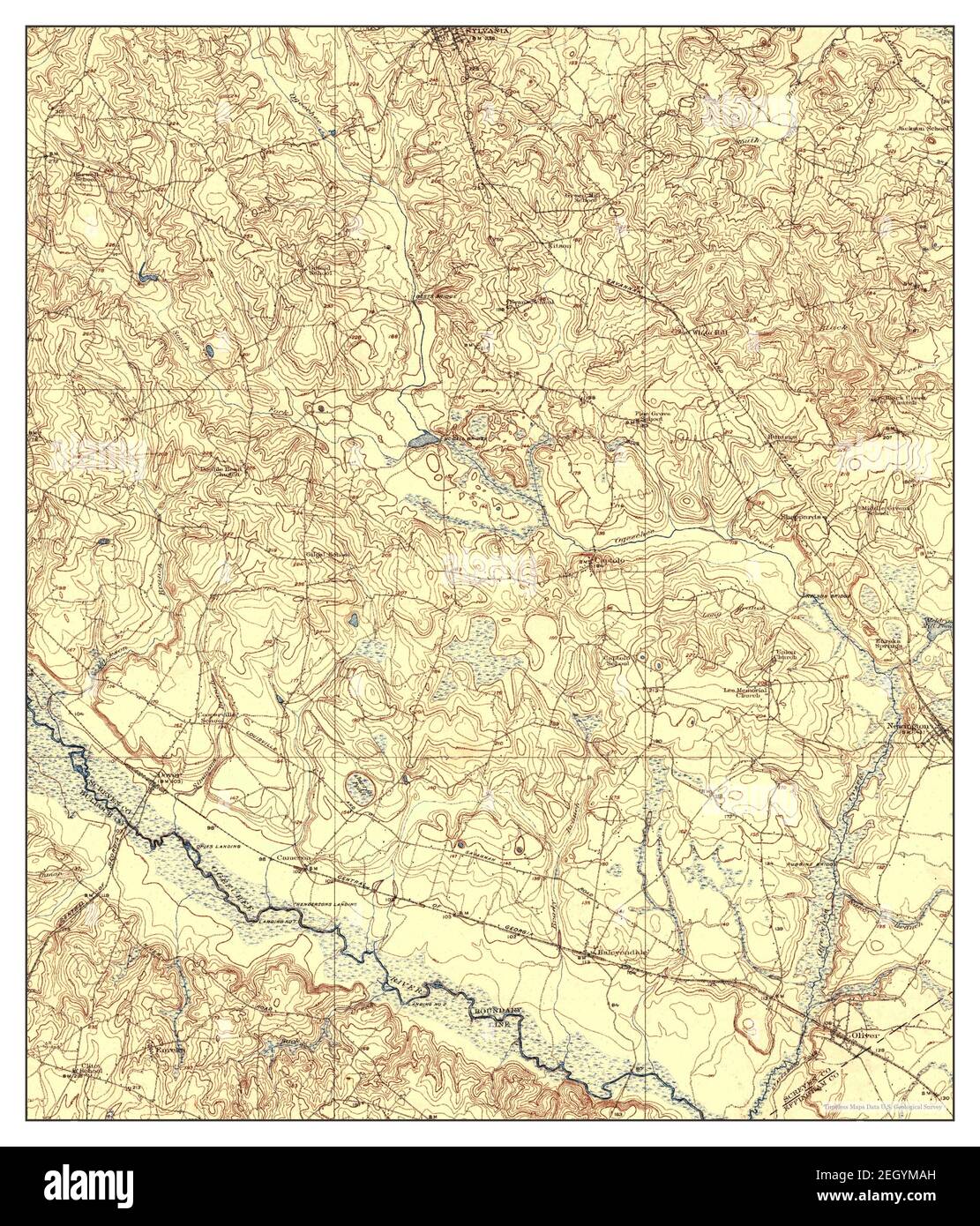 Map of georgia 1920 hi-res stock photography and images - Alamy