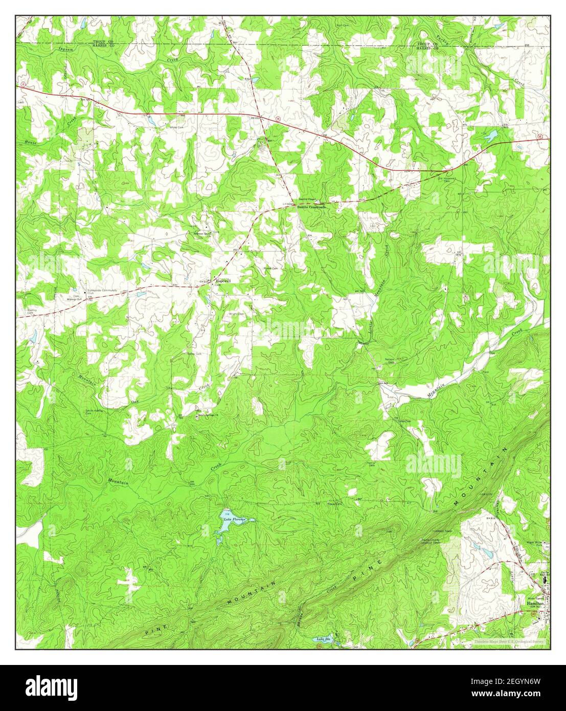 Pine Mountain SW, Georgia, map 1964, 1:24000, United States of America ...