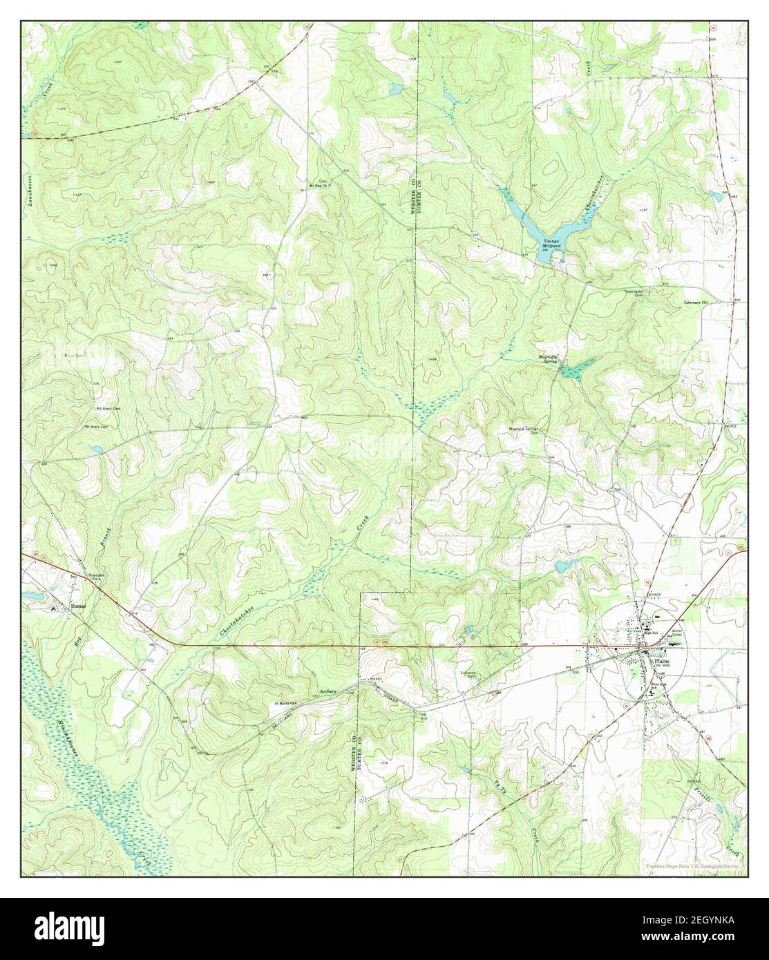 Plains, Georgia, map 1973, 1:24000, United States of America by ...