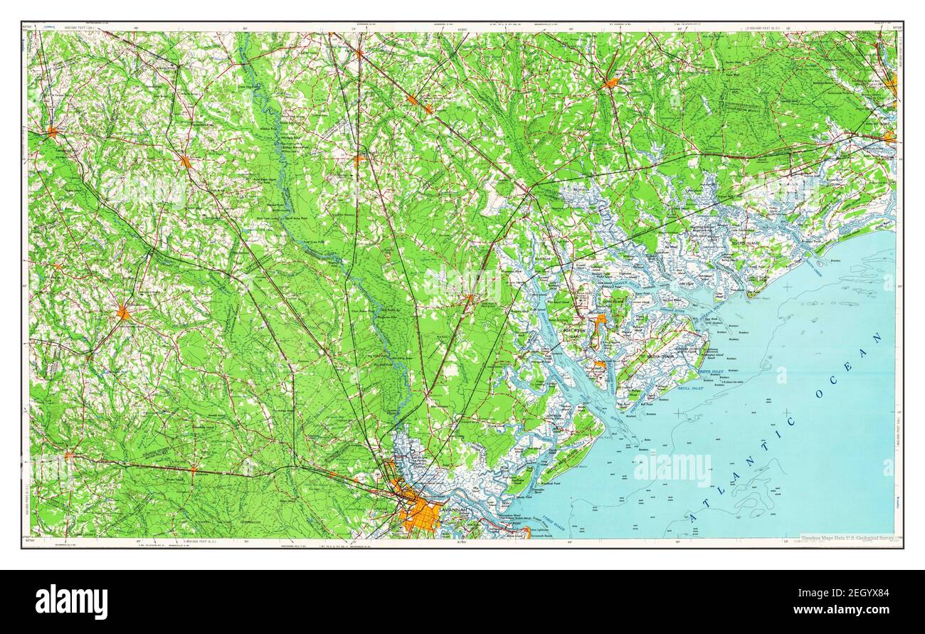 Historic savannah map hi-res stock photography and images - Alamy