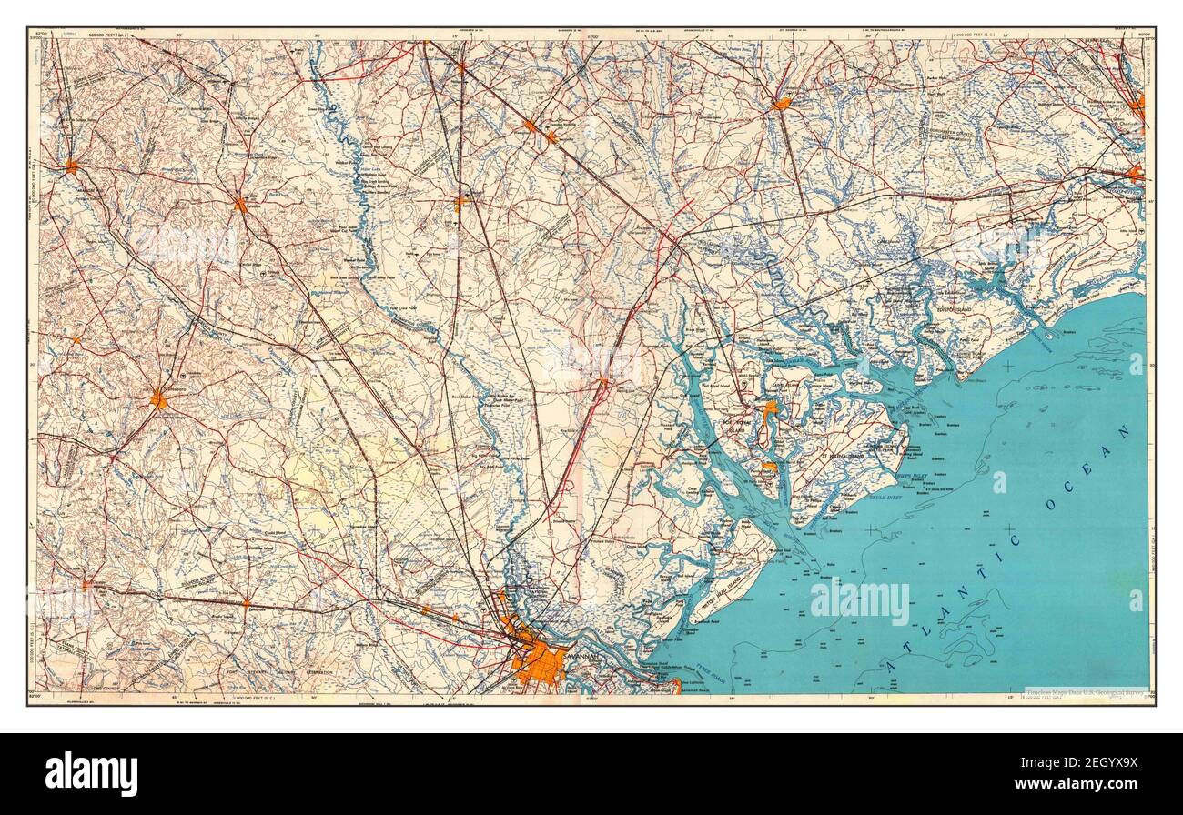 Savannah, Georgia, map 1957, 1:250000, United States of America by ...