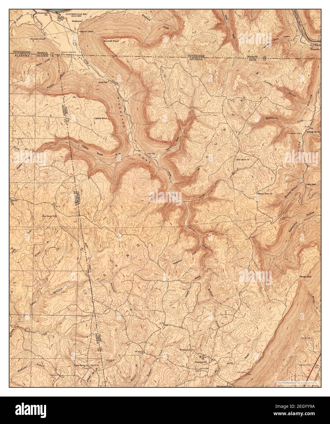 Shellmound, Georgia, map 1946, 1:24000, United States of America by ...
