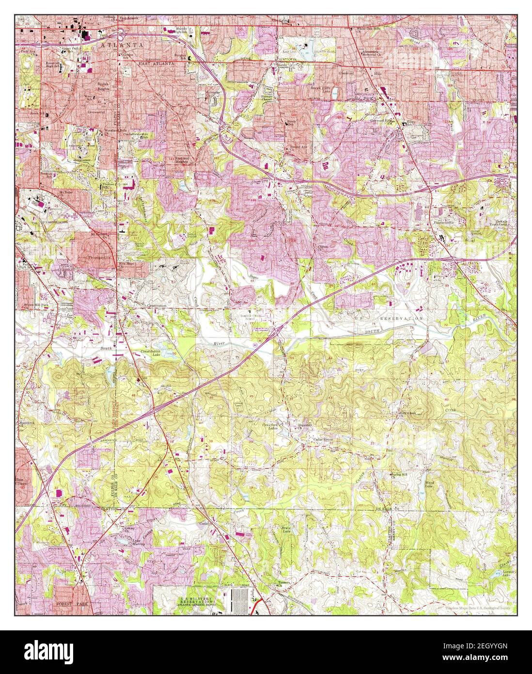 Southeast Atlanta, Georgia, map 1954, 1:24000, United States of America ...
