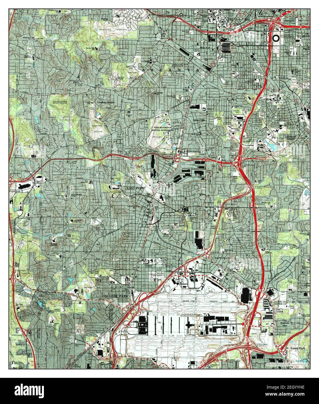 Southwest Atlanta, Georgia, map 1997, 1:24000, United States of America ...