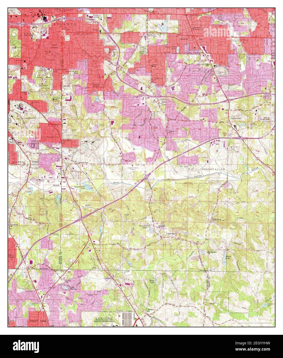 Vintage map of atlanta Cut Out Stock Images & Pictures - Alamy