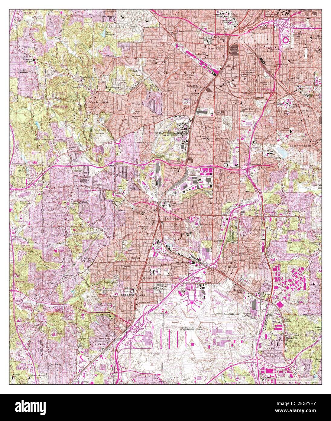 Southwest Atlanta, Georgia, map 1954, 1:24000, United States of America ...