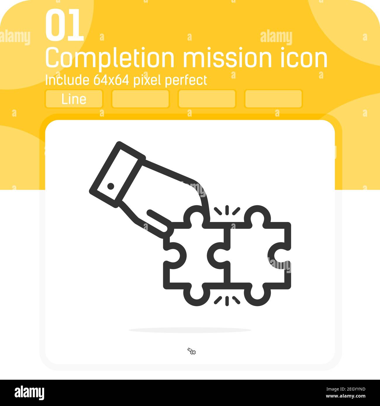 Completion mission icon concept with line style isolated on white ...
