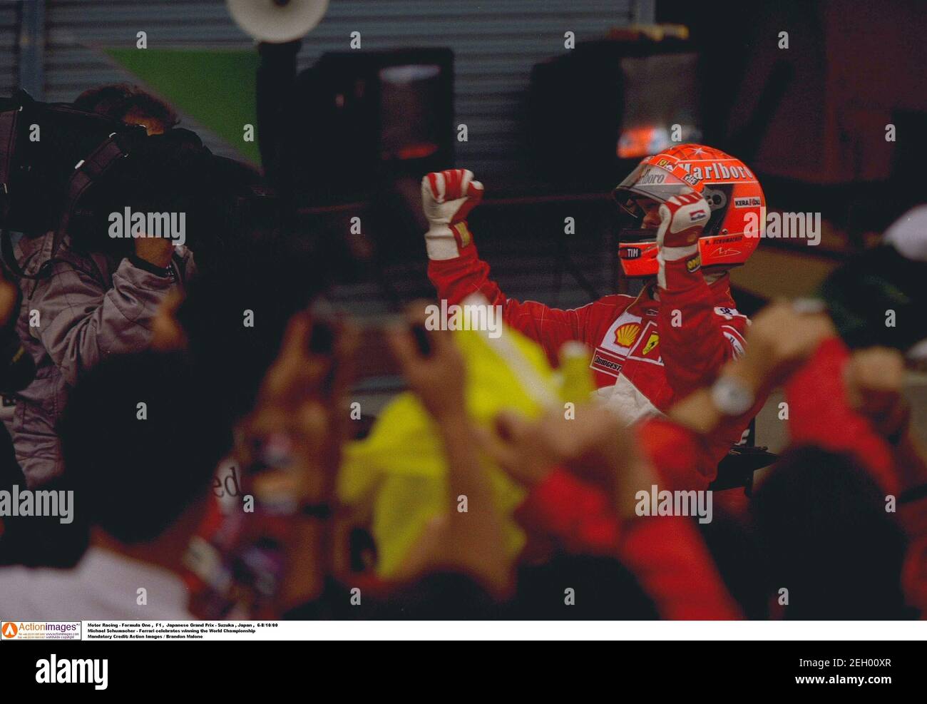 Michael schumacher celebrates winning the japanese grand prix hi-res ...