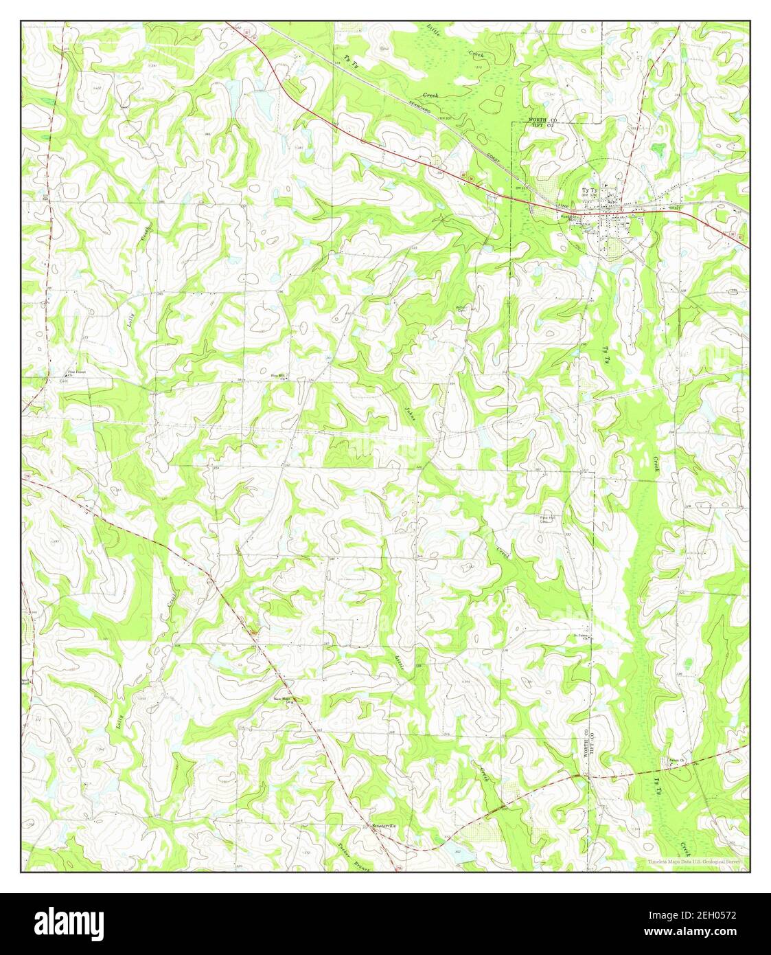 Ty Ty, Georgia, map 1973, 1:24000, United States of America by Timeless ...