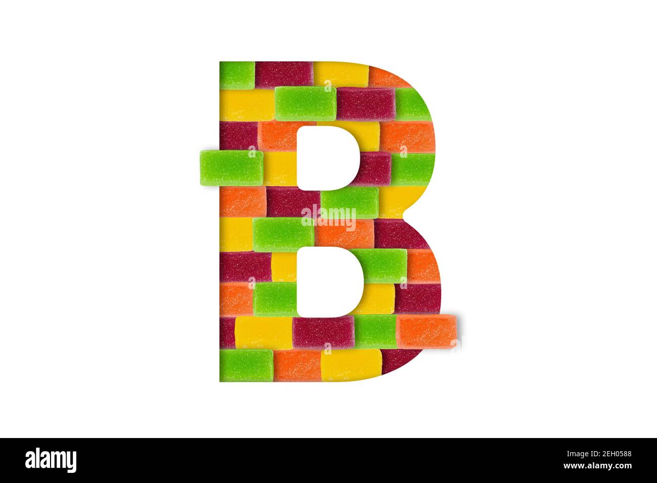 Candy or sweets alphabet isolated on white background. Latin Food ...