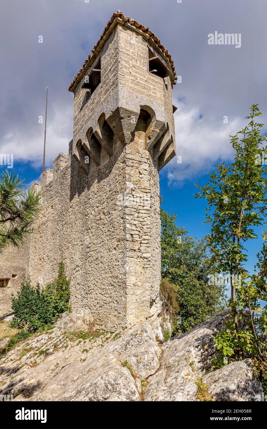 Vertical view of a watchtower in the fortified complex of the second ...