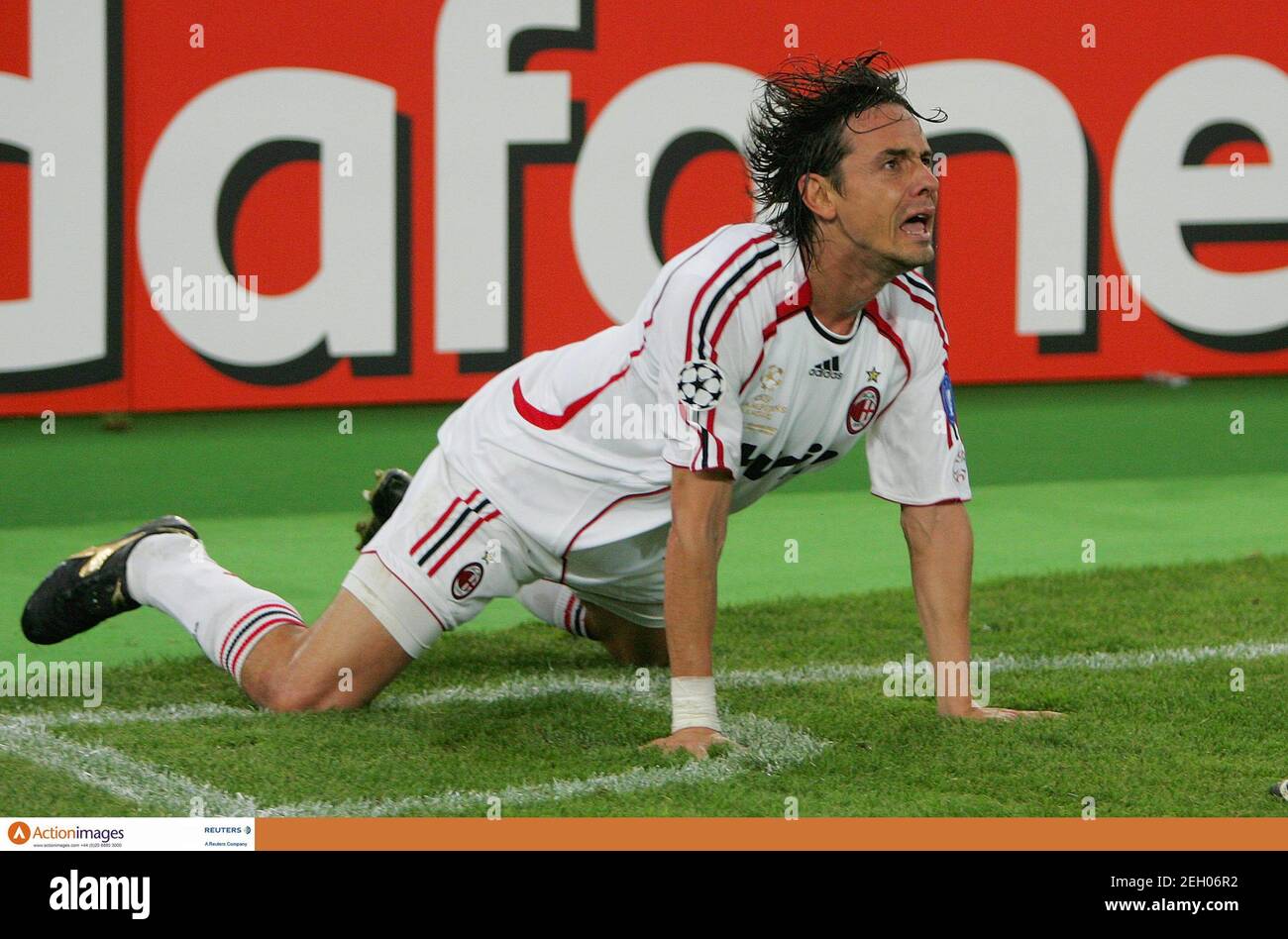 Ac Milans Filippo Inzaghi Celebrates Scoring High Resolution Stock ...