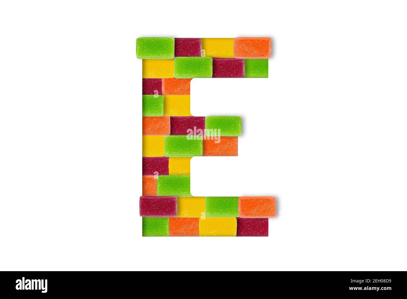 Candy or sweets alphabet isolated on white background. Latin Food ...