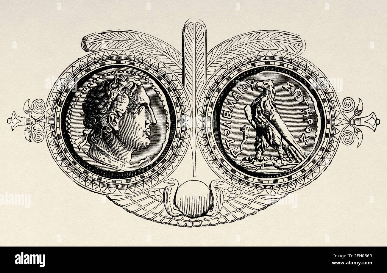 Tetradrachm of Ptolemy IV Philopator. Coin minted between the years 221 ...