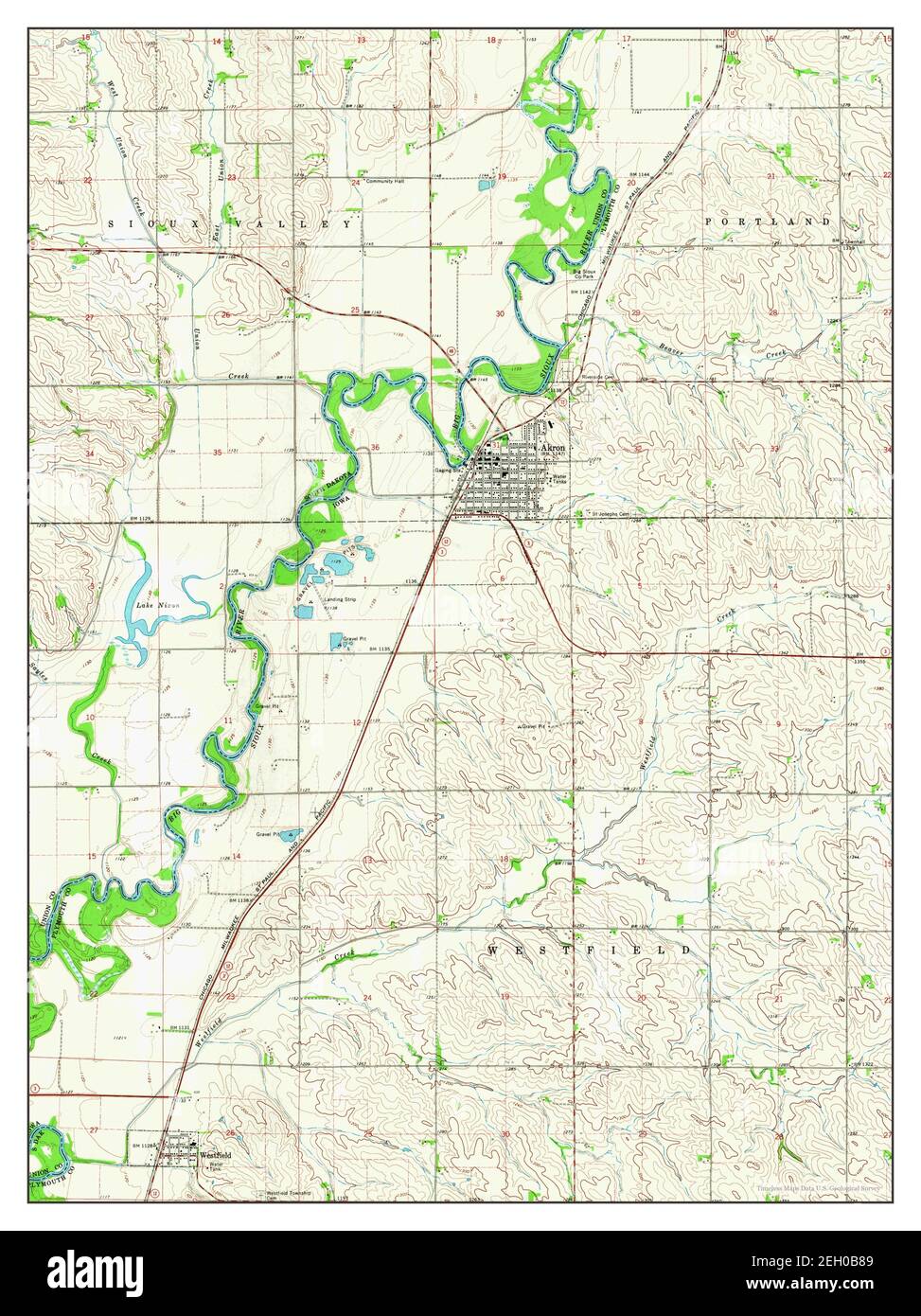 Akron, Iowa, map 1969, 1:24000, United States of America by Timeless ...
