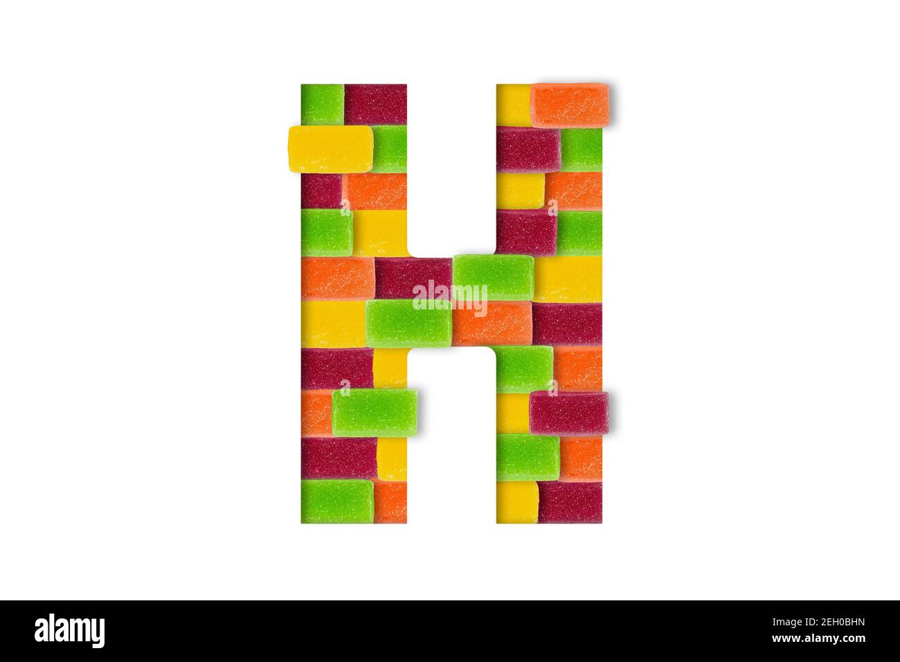 Candy or sweets alphabet isolated on white background. Latin Food ...