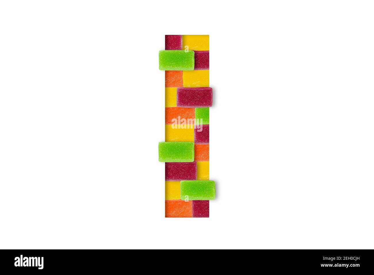 Candy or sweets alphabet isolated on white background. Latin Food ...
