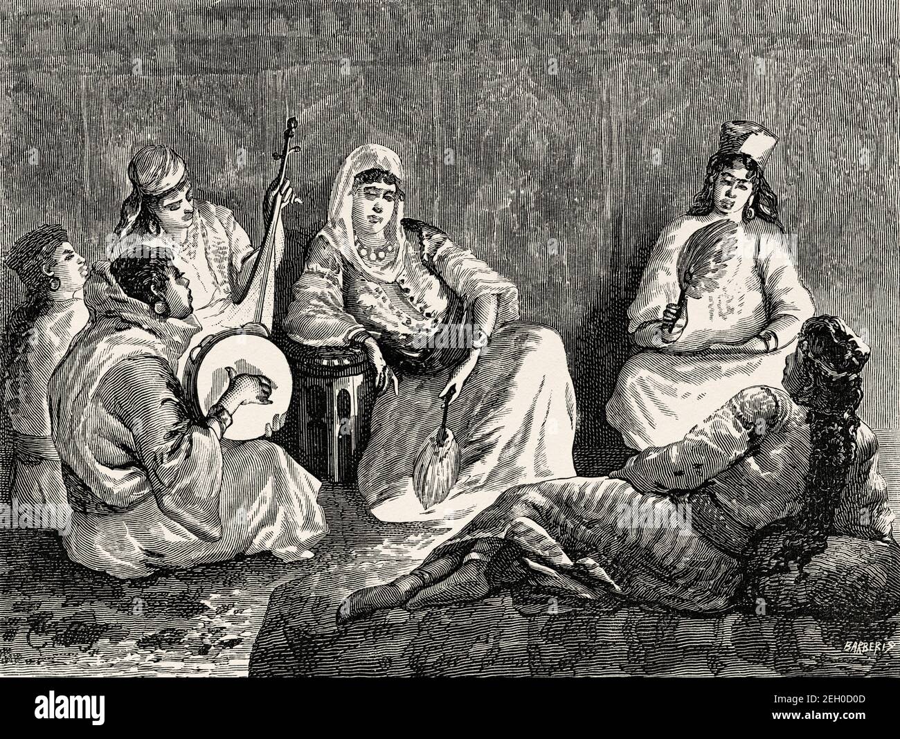 Women of the harem of the Grand Vizier of Morocco in 1879, North Africa ...
