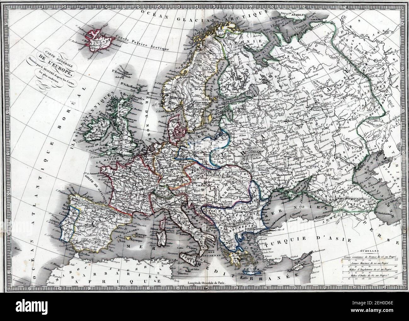 Illustration of an ancient map of Eurasia Stock Photo - Alamy