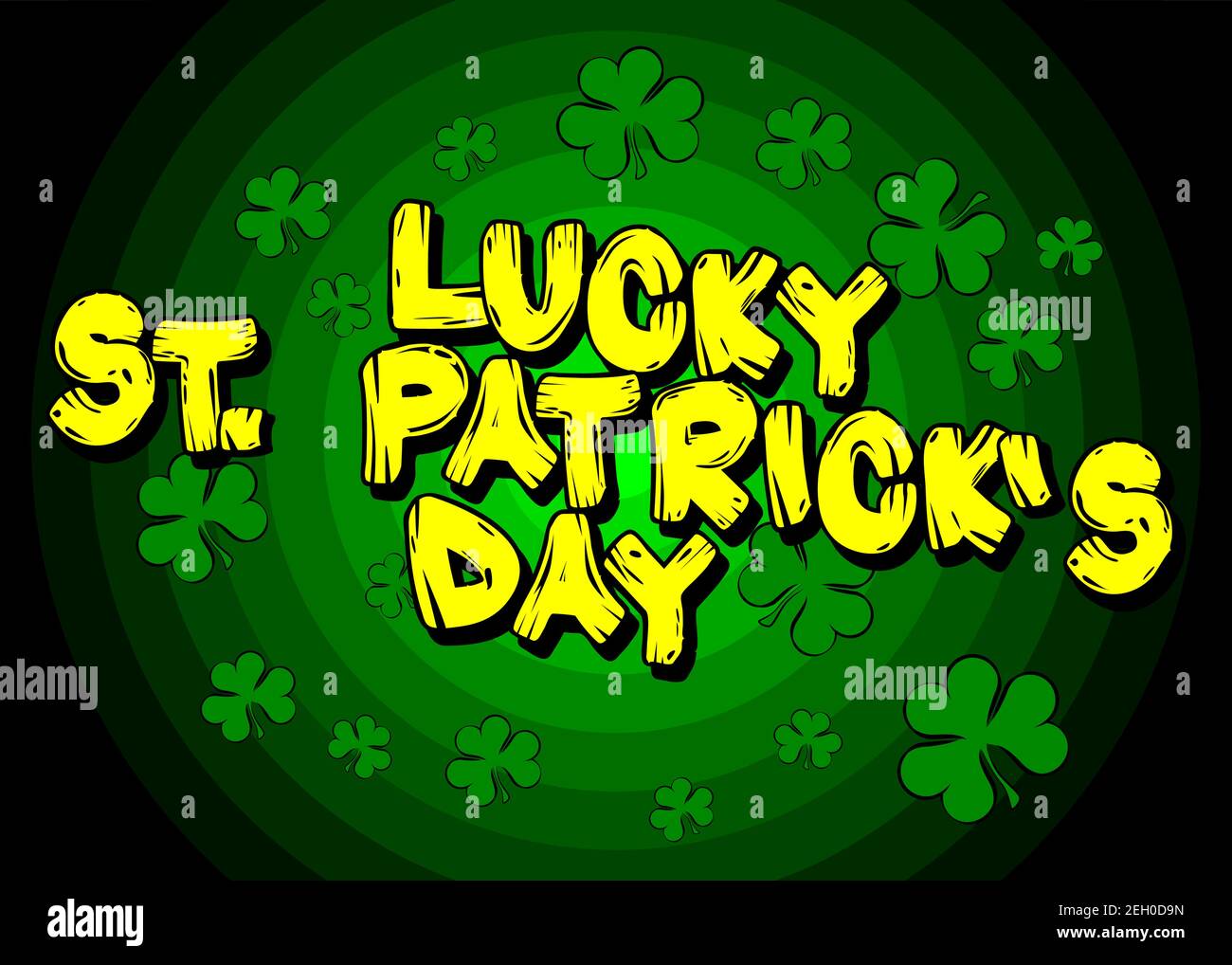 St. Patrick's Day comic book greeting card. Retro Cartoon Popup Style ...