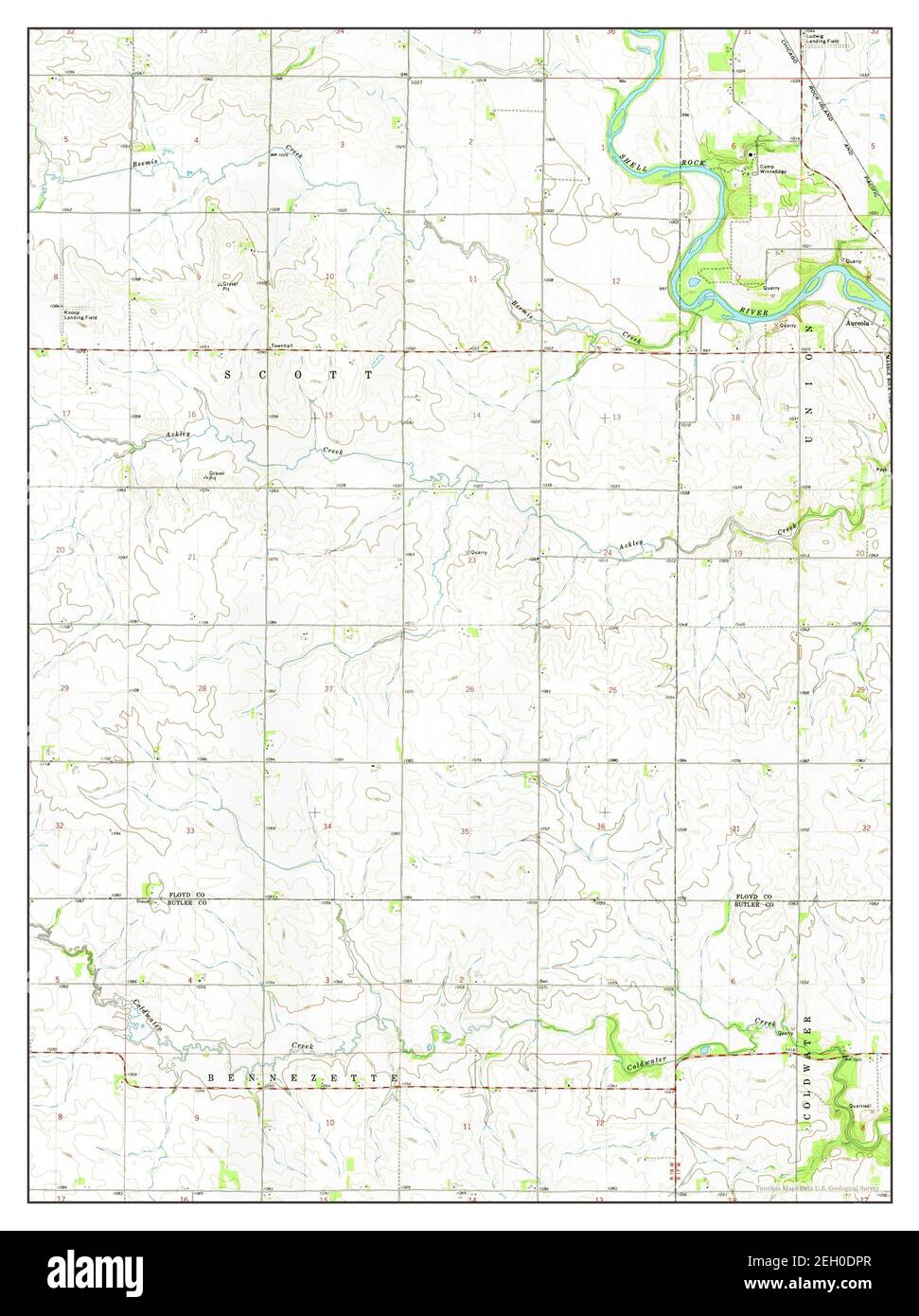 Aureola, Iowa, map 1972, 1:24000, United States of America by Timeless ...