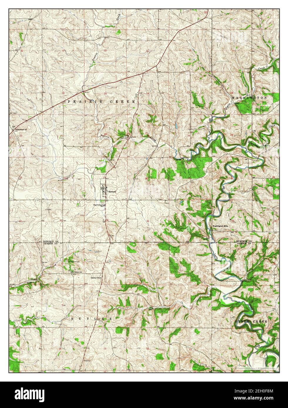 Bernard, Iowa, map 1966, 1:24000, United States of America by Timeless ...