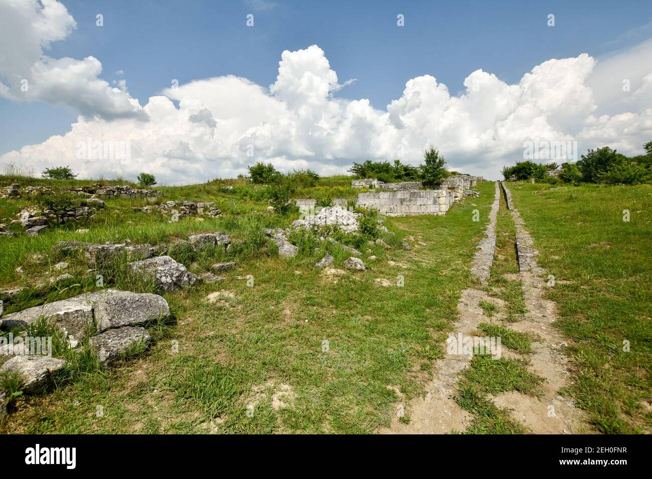 Trail along the Adamclisi Fortress Ruins in Romania Stock Photo - Alamy