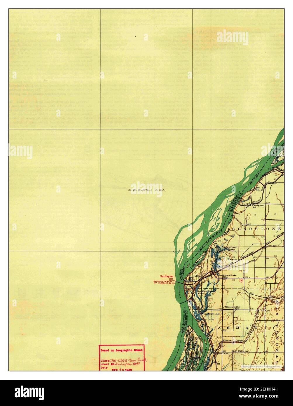 Burlington, Iowa, map 1940, 1:62500, United States of America by ...