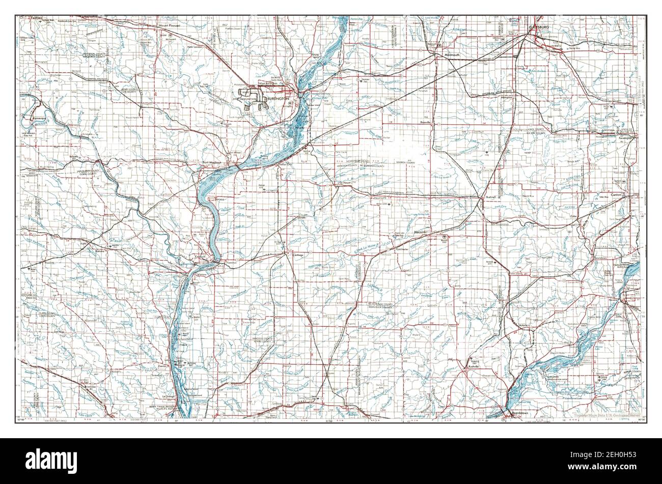 Burlington, Iowa, map 1958, 1:250000, United States of America by ...