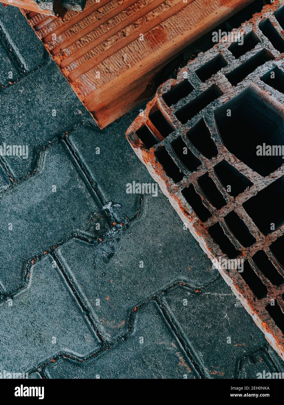 Top view of a brick frame on t Stock Photo - Alamy