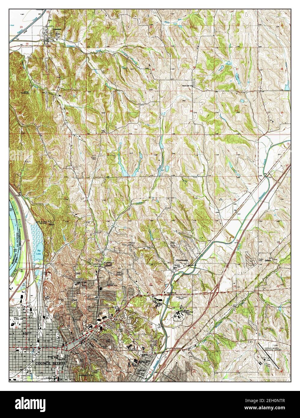 Council Bluffs North, Iowa, map 1994, 1:24000, United States of America ...