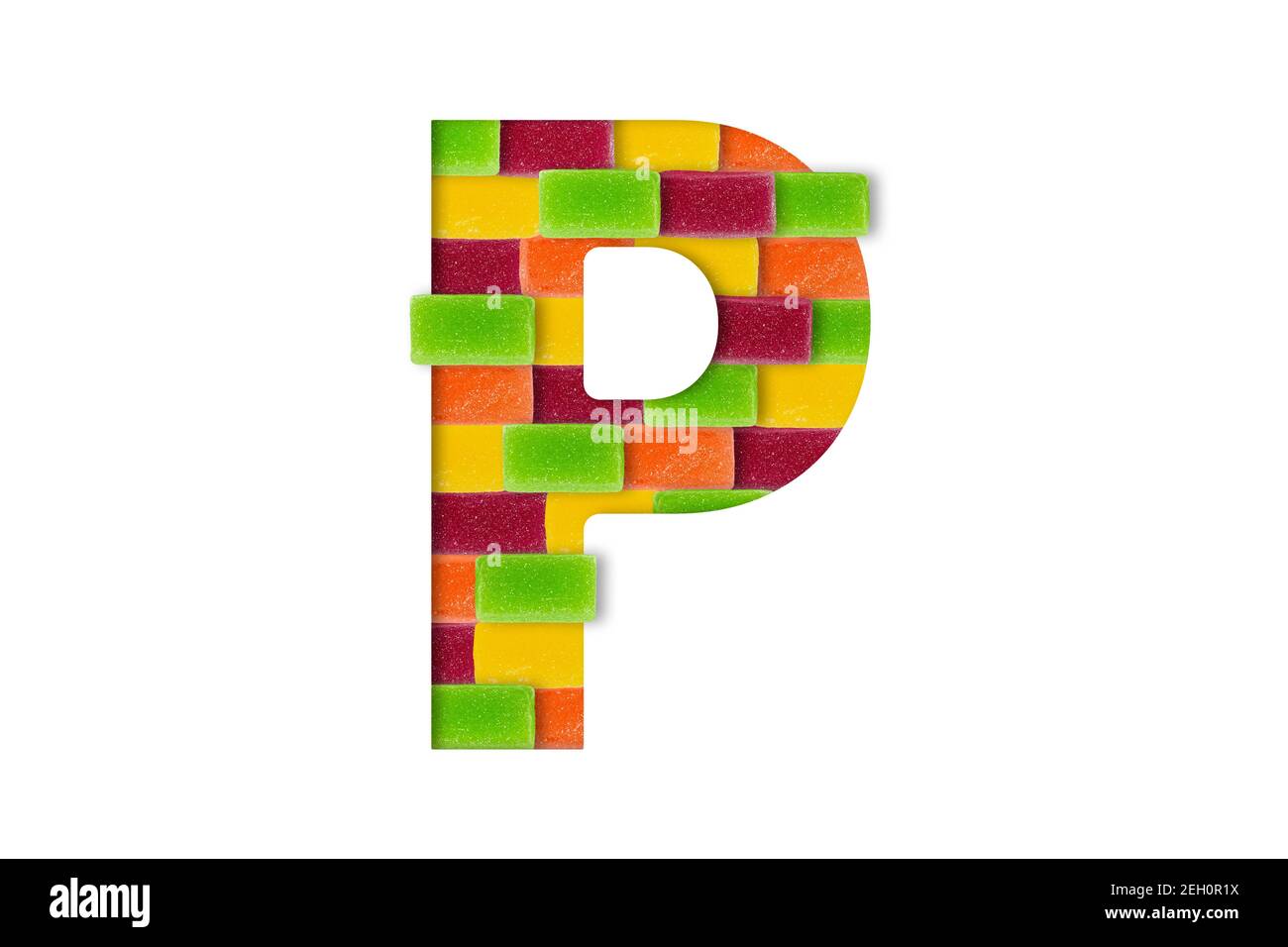 Candy or sweets alphabet isolated on white background. Latin Food ...