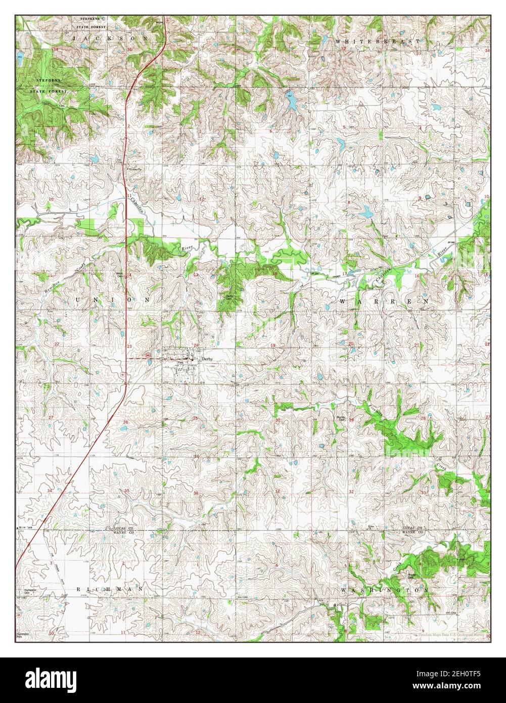 Derby, Iowa, map 1982, 1:24000, United States of America by Timeless ...